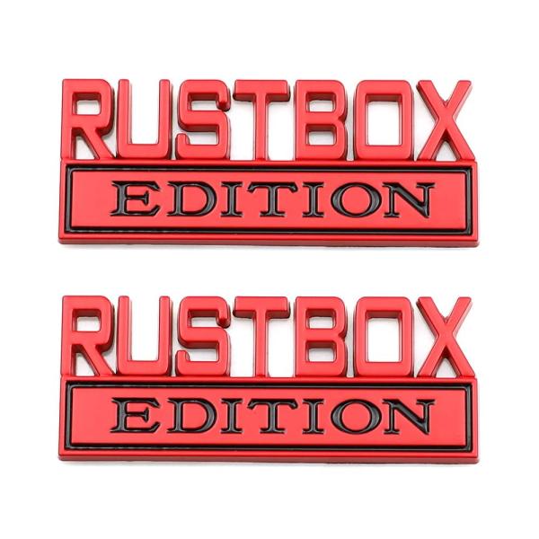 商品名:  2 Pcs RUSTBOX Edition Emblem Car Side Rear Front Hood Trunk Door Badge 3D Decal Sticker Fit for Car Truck SUV (RUS...