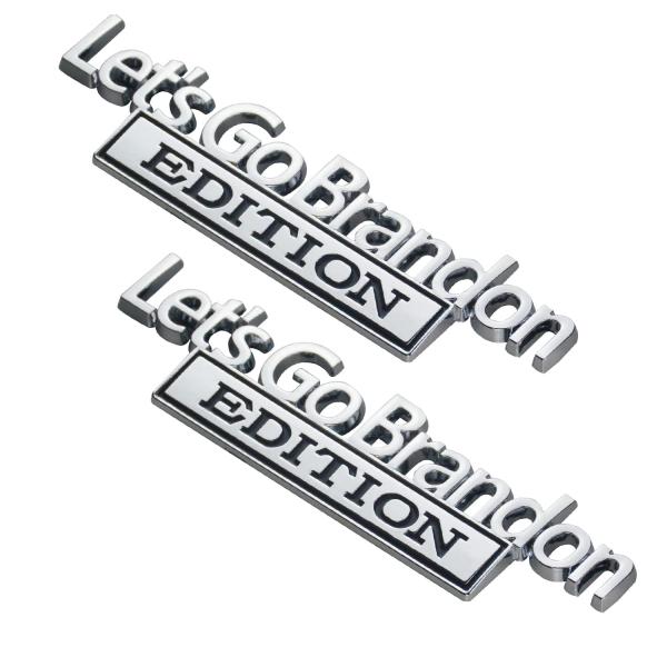 商品名:  EmbRoom 2PCS Let's Go Brandon Edition Emblem 3D Letters Badge Truck Adhesive Conservative Stickers, Funny Decals A...