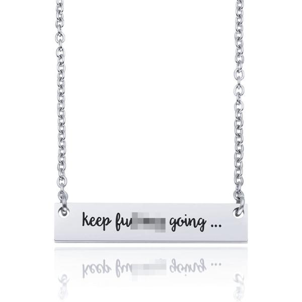 商品名: Keep Funking Going ブレスレット ネックレス インスピレーションギフト レディース ステンレススチール バングル カフブレスレット パーソナライズ ジュエリー 刻印 モチベーション向上 誕生日 プレゼント 彼女 ...