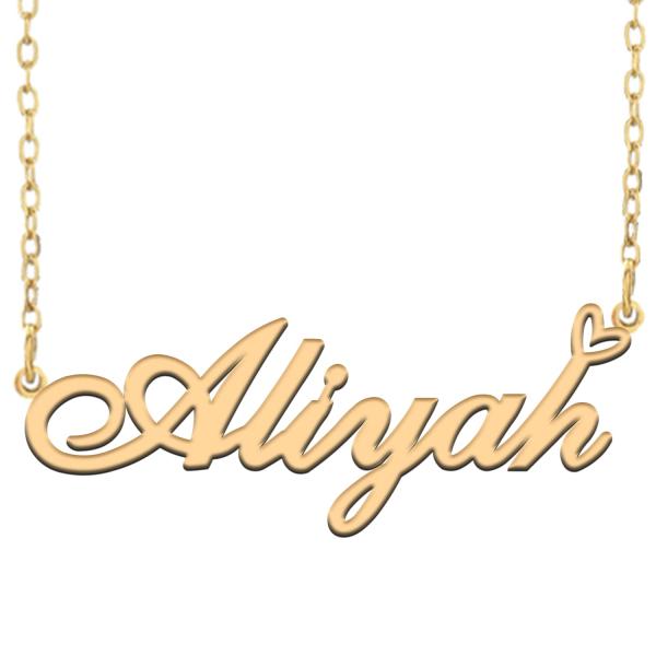 商品名: A168A カスタムネームネックレス カスタマイズ パーソナライズプレート ネームネックレス 母 娘 友情 女性 バレンタインデー クリスマス 誕生日 新年, 金属, 宝石なし。 Aliyah Custom Name Neckla...