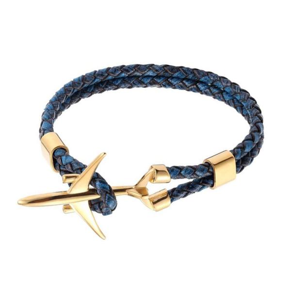 商品名:  Ramaix Airplane Anchor Bracelet Genuine Multilayer Leather Rope Charm Pilot Jewelry Flight Attendants Fashion Avia...