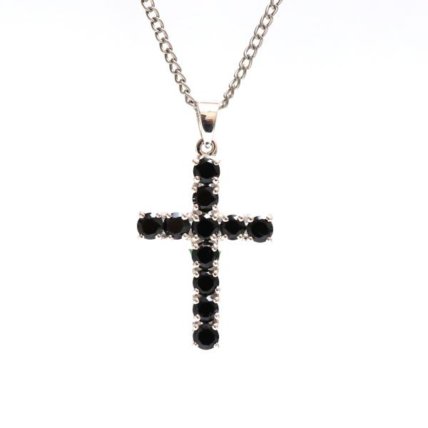 商品名:  Hiflyer Jewels 925 Sterling Silver Natural Black Spinel Gemstone Cross Pendant 925 Hallmarked Religious Jewelry | ...
