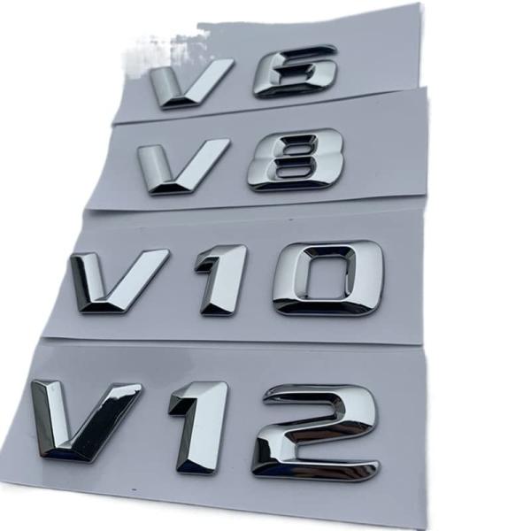 商品名:  MYLPDZSWZX V6 V8 V10 V12 Letter Number Emblem Chrome Logo Car Styling Fender Side Discharging Capacity Badge Stick...