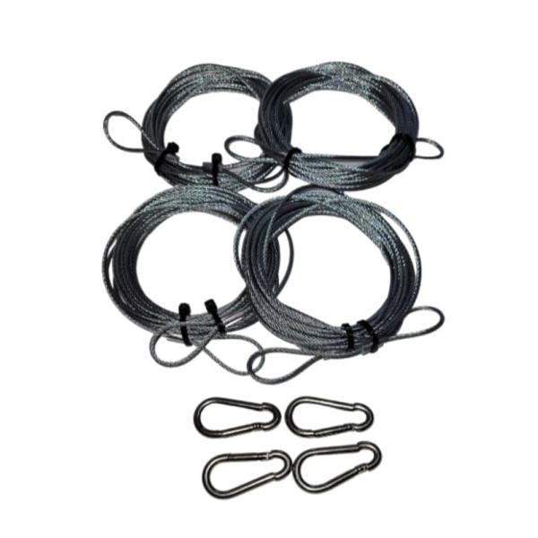 商品名: Cariboo マウンテンワイヤーロープ デッキシェード用 - オーニングアタッチメント 正方形と長方形シェードキャノピー用 (48フィート) - フック4個付き Cariboo Mountain Wire Rope for De...