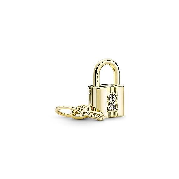 商品名: チャーム パンドラ 760088C01 Candado y Llave Pandora Padlock and Key Dangle Charm Bracelet Charm Moments Bracelets - Stunnin...