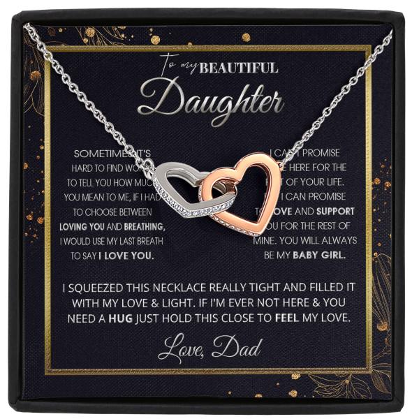 商品名:  Fa Gifts To My Daughter Necklaces Pendants - Father and Daughter Necklace - Gift from Daddy - Luxury Necklace Silv...
