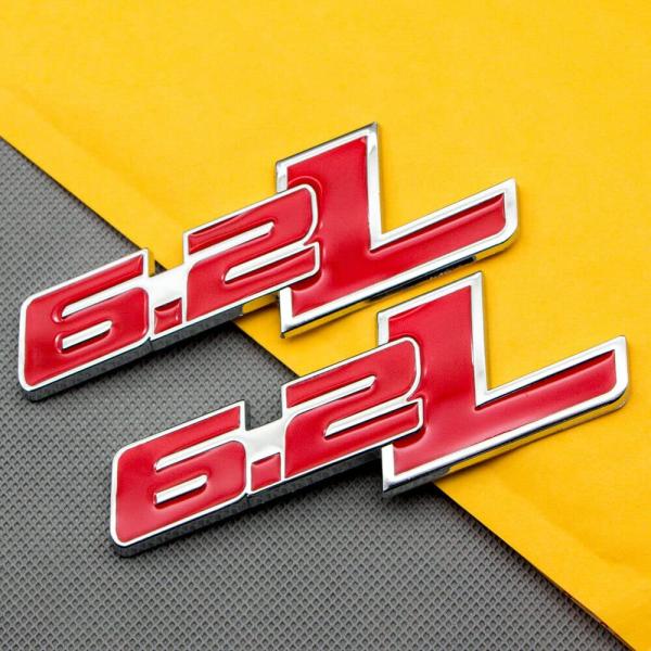 商品名:  Pair Set 6.2L Emblems Engine Name 3D Metal Badge Aluminum Adhesive Sticker Decal Replacement for 150 250 350 (Silv...