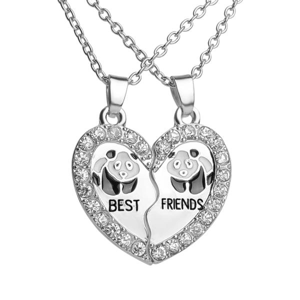 商品名:  2Pcs Necklaces for Women Pendant Fashion Jewelry Valentine Gift Rhinestone Friendship Necklaces Gift Friends Panda...