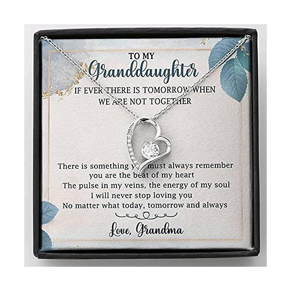 商品名:  Granddaughter Necklace, Silver Necklace, Forever Love Necklace, Granddaughter necklace from Grandma, Birthday, Gra...