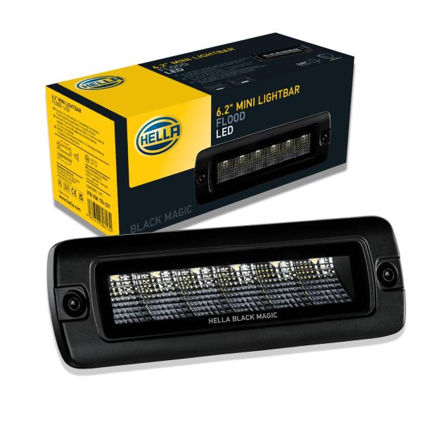 商品名:  HELLA 358176221 Black Magic LED Series 6.2'' Mini Lightbar Flush Mount - LED Flood Light - Off Road Driving Lights...