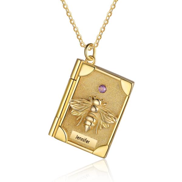 商品名:  Custom Love Letters Necklace for Women Personalized Engraving Text Book Pendent Necklace Envelope Necklace Book Lo...