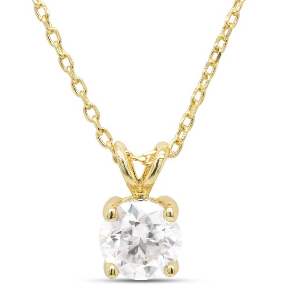 商品名: SAVEARTH DIAMONDS 5mm ラウンドカット ラボ モアッサナイト ダイヤモンド 4-プロング ソリティア ペンダント ネックレス 14k ゴールド スターリング シルバー 45.72cm チェーン (G-H カラー...