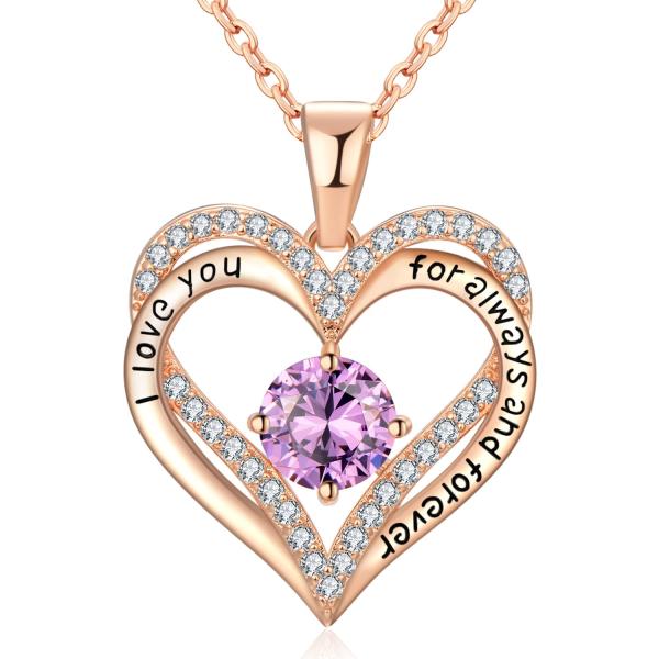 商品名: Lucktree 18K ローズゴールド ネックレス レディース 925スターリングシルバー 母の日 ジュエリー 奥様 母 彼女 彼女 彼女 妻 誕生石 ダイヤモンド ネックレス 誕生日 記念日 ハート ペンダント ジュエリー, ...