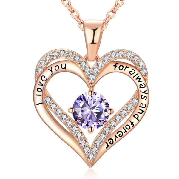 商品名: 18K ローズゴールドネックレス レディース 925スターリングシルバー 母の日ギフト 妻 母 彼女 彼女 誕生日/記念日/ハートペンダントジュエリー, キュービックジルコニア, キュービックジルコニア 18K Rose Gold...