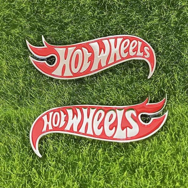商品名:  2PCS Hot Wheels Decals Deck Lid Emblems Badge Hotwheels Sticker 3D Raised Letters Emblem, Fender Metal Badge Repla...