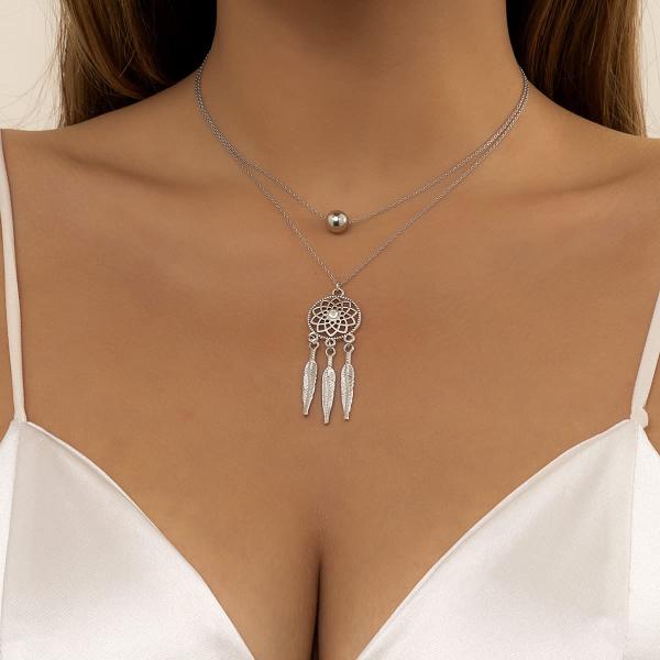 商品名: Asphire ボヘミアン レイヤード ビーズ ボール チョーカー ネックレス ラージ ビーズ チャーム ペンダント ネックレス 薄型ボックスチェーン ビンテージ マルチレイヤード ジュエリー ネックレス ギフト 女性用 (スタイ...