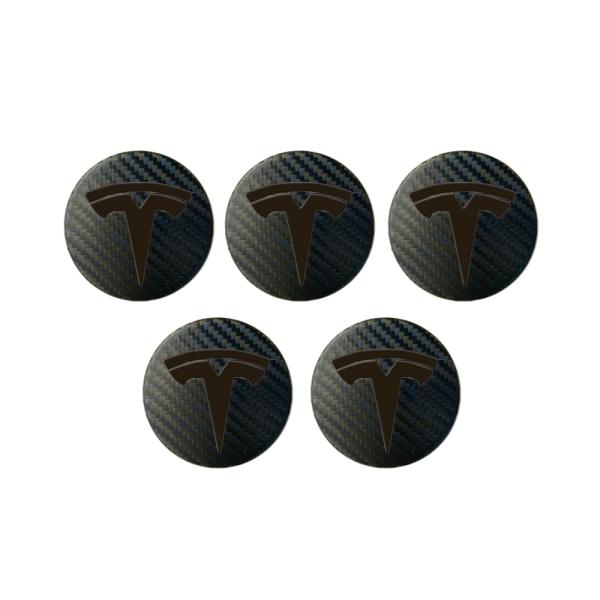 商品名: CoolKo Tesla Model 3 &amp; Model Y センターキャップ ホイールリム ロゴ Tエンブレム デカール ステッカー 5枚 [カーボンファイバーパターン&amp;バットマンブラックコンビネーション] Co...