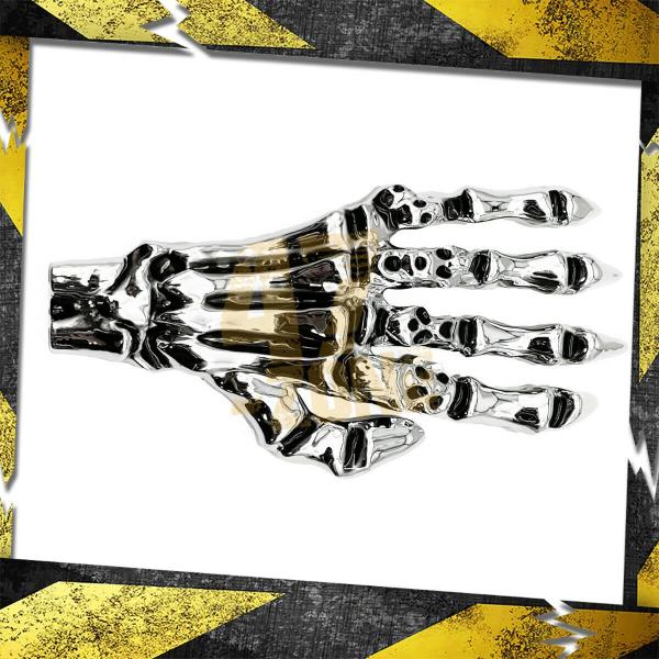 商品名:  Cobra Tek Skeleton Hand 3D Car Emblem Badge Decal Sticker | ABS Plastic Chrome Finish | Universal Vehicle Fitment ...