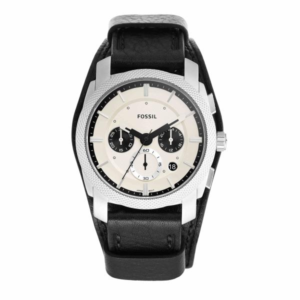 商品名: [Fossil] 腕時計 機械 FS5921 メンズ ブラック Fossil Men's Machine Quartz Stainless Steel and Leather Chronograph Watch, Color: S...