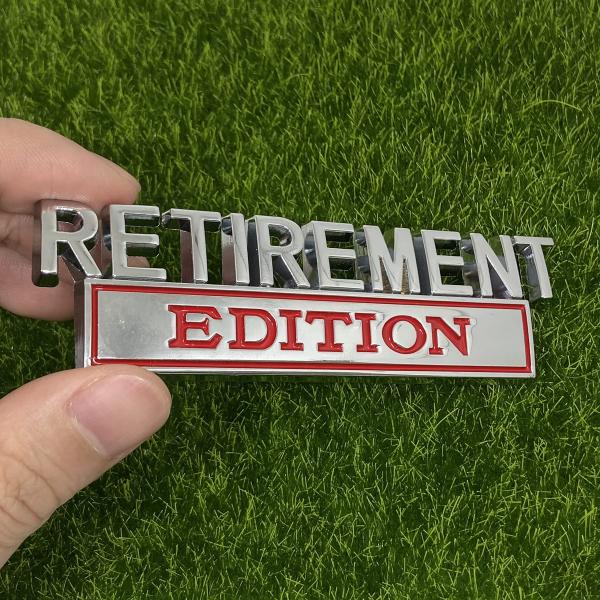 商品名:  2 PCS Retirement Edition Emblems 3D Metal Badge Car Sticker Letters with Strong Adhesive Fender Replacement for Un...