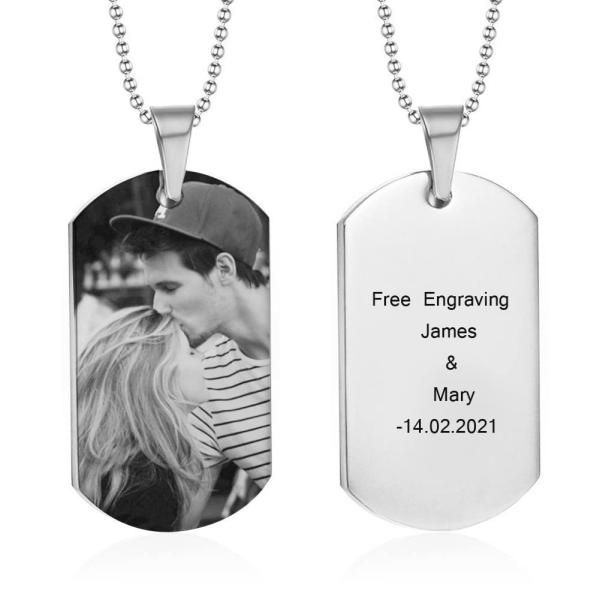 商品名:  ZKXXJ Personalized Name Calendar Photo Necklace for Men Women,Text Date Picture Custom Engraved Dog Tag Engraving ...