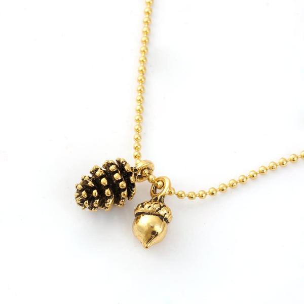 商品名:  Handmade Necklace Antique Gold Color Pine Cone Acorn Pendant Chain Necklace Women Party Club Collar Jewelry 1PCブラン...
