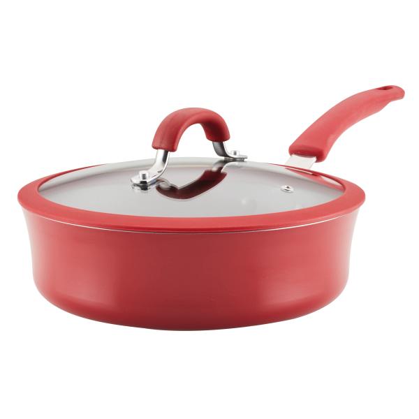 商品名: Rachael Ray Cook + Create Nonstick Saut〓 Pan with Lid, 3 Quart, Red Rachael Ray Cook + Create Nonstick Saut〓 Pan wi...