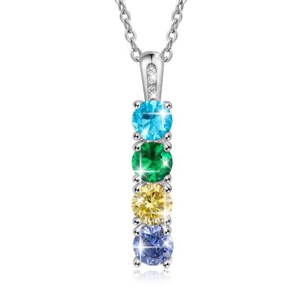 商品名:  Wendy Made Personalized Birthstone Necklace for Mother Vertical Bar Mother's Birthstones Necklace with 3-5 Birthst...