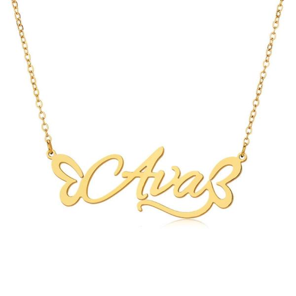 商品名:  AOCHEE Name Necklace Nameplate Pendant Jewelry Pattern Necklace Custom Personalized Name Necklace Gift for Women o...