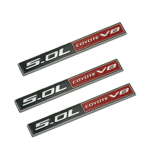 商品名:  3Pc 5.0 Coyote V8 Emblem 3D Trim Fender Hook Trunk Badge Decal Sticker Nameplate Replacement for 150 Mustang (Blac...