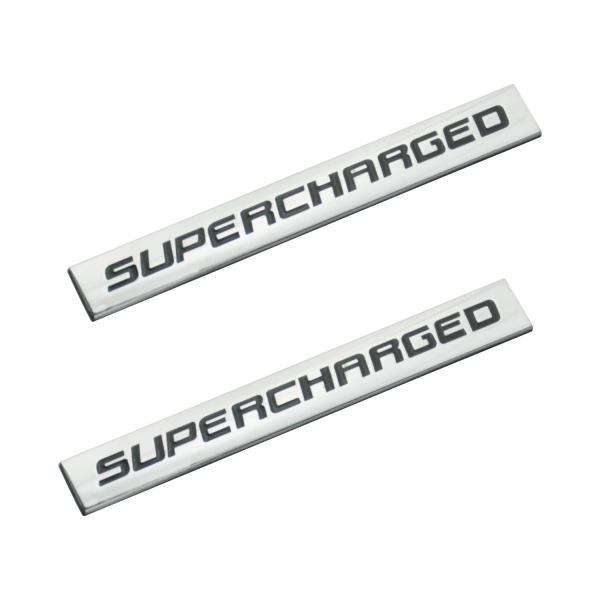 商品名:  2PC AUTO Supercharged Emblem 3D Aluminum Supercharged Dash Sticker Tailgate Decal Engine Fender Hood Badge NAMEPLA...