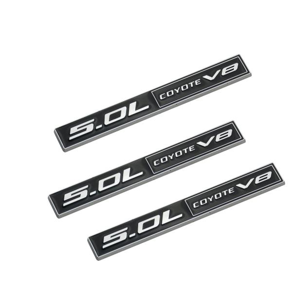 商品名:  3Pc 5.0 Coyote V8 Emblem 3D Trim Fender Hook Trunk Badge Decal Sticker Nameplate Replacement for 150 Mustang (Chro...