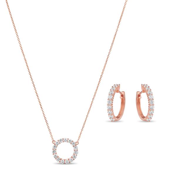 商品名: Scienza キュービックジルコニア エタニティ エタニティジュエリー, シルバー, Diamondaura Scienza Eternity Rose Gold Jewelry Set ? Circle Cubic Zirco...