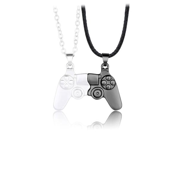 商品名: カップル用マッチングネックレス 磁気誘惑ゲームコントローラー ネックレスブレスレットセット 友情 姉妹 親友 関係 ハート ラブ ネックレス ブレスレット ボーイフレンドとガールフレンドに 長距離 トレンディ, 亜鉛, 合金。 M...