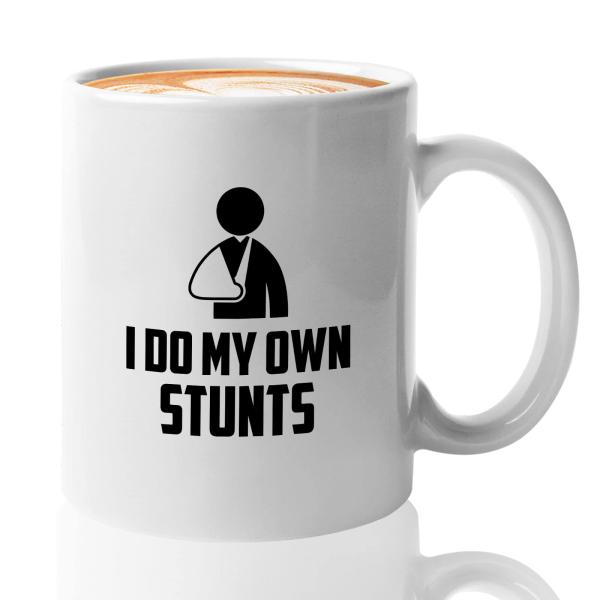 商品名:  Get Well Soon Coffee Mug 11oz White - I Do My Own Stunts - Broken Arm Hand Bone Tees Leg Wrist Elbow Injury Motorc...