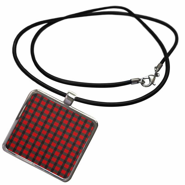商品名:  3dRose Image of red and black buffalo plaid print - Necklace With Pendant (ncl_358228_1)ブランド: 3dRose商品番号: ncl_3582...