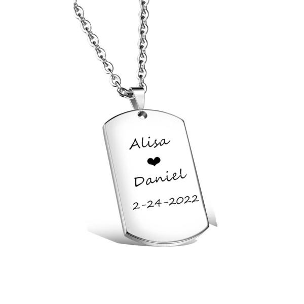 商品名:  ZKXXJ Personalized Couple Dog Tag Necklace for Him Her Engraving Name/Date/Text/Photo Custom Pendant High Polish N...