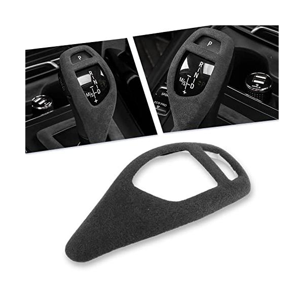 商品名: Xotic Tech ブラック インテリア アルカンターラ スエード レザー ABS ギアシフトノブ カバートリム BMW 1 2 3 4 シリーズ F22 F30 F33 F34 F20に対応 x xotic tech Blac...