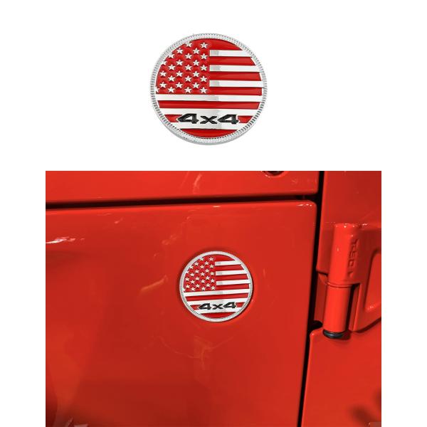 商品名:  U.S. Flag Emblem 4×4 Metal Automotive Badge Specifically Designed for The Jeep Wrangler Cherokee - Stick it Anywhe...