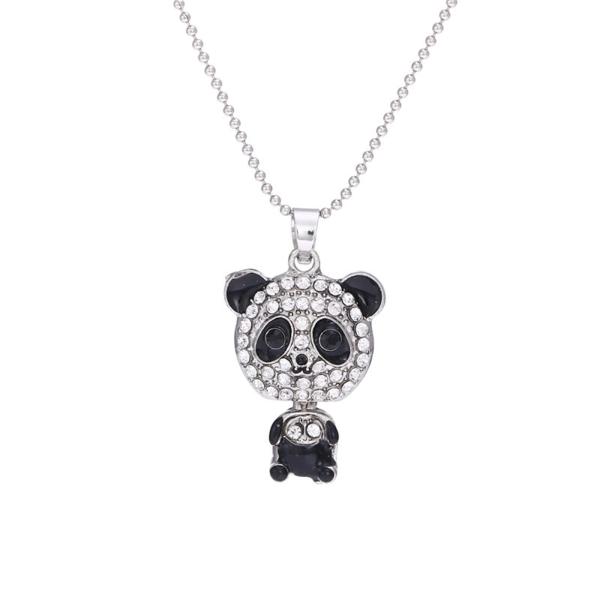 商品名:  Small Necklaces for Women Cute PandaWith Flash Diamond Necklace Trendy Clavicle Chain Temperament Hanging Neck Jew...