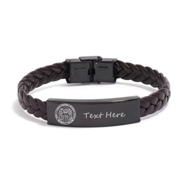 商品名:  ZKXXJ Personalized Archangel Raphael Sigil Leather Bracelet for Men,Custom Name Leather Wristband Stainless Steel ...