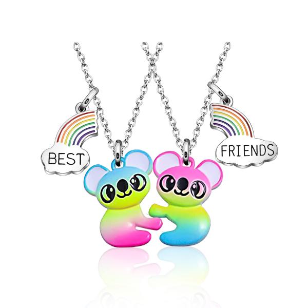 商品名: ベストフレンズ ブロークンハートパズル レインボーコアラペンダントネックレス ベストフレンド フォーエバー BFF フレンドシップジュエリー レディース ガールズ ティーンズ向け 2個セット, 金属, 樹脂 COLORFUL BL...