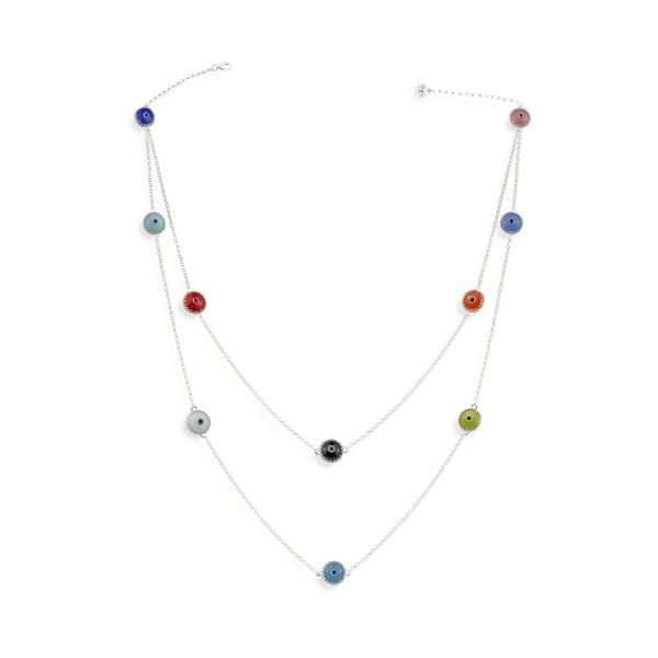 商品名:  Filigranist Gold Plated Sterling Silver Evil Eye Women 2 Strands Choker Necklace, Multi Color Assortment Option, G...
