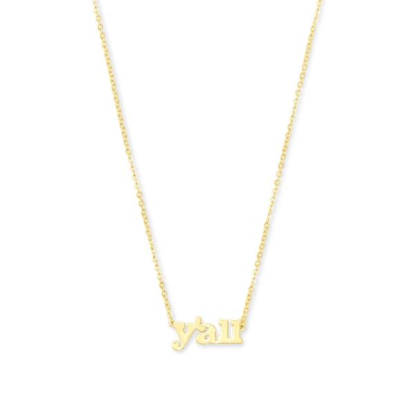 商品名: Kendra Scott Y'All ペンダントネックレス, One Size, スターリングシルバー 金属, 宝石なし Kendra Scott Y'All Pendant Necklace in 18k Gold Vermei...