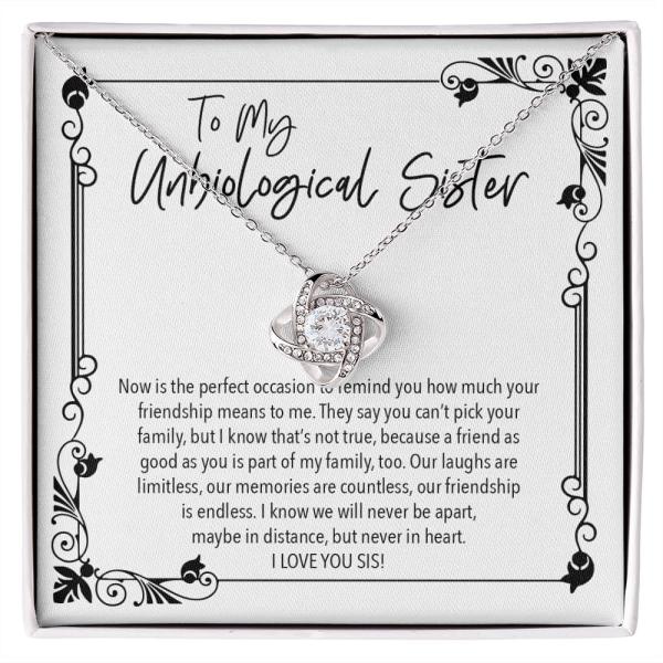 商品名: 22Feels 女性用 親友 ギフトアイデア - レディースペンダントネックレス メッセージカード付き ツートーンボックス, ステンレス鋼, 宝石なし 22Feels Love Knot To My Best Friend Nec...