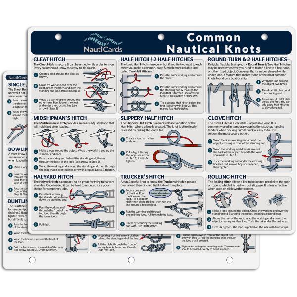 商品名: ノーティカルノット 参考カード Nautical Knots Quick Reference Chart - Guide to 21 Sailing &amp; Boating Knots on 8.5" x 11" Waterp...