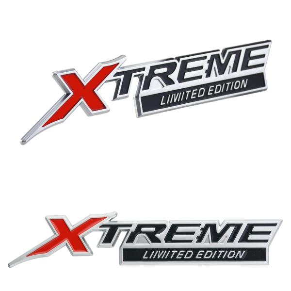 商品名: Xtreme X Treme 限定版エンブレム 3Dバッジ ネームプレート ロゴ 交換用 Xtreme Fender サイドトランクリア用 (シルバーレッド) 2X Xtreme X Treme Limited Edition E...