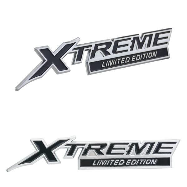 商品名: Xtreme X Treme 限定版エンブレム 3Dバッジ ネームプレート ロゴ 交換用 Xtreme Fender サイドトランクリア用 (シルバーブラック) 2X Xtreme X Treme Limited Edition ...
