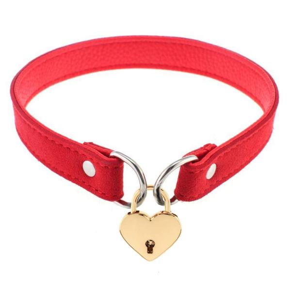 商品名: LEWECEEO ラブハートロックカラーチョーカーネックレス レディース ガールズ パンクチョーカー, 亜鉛, 宝石なし LEWECEEO Love Heart Lock Collar Choker Necklace for Wo...