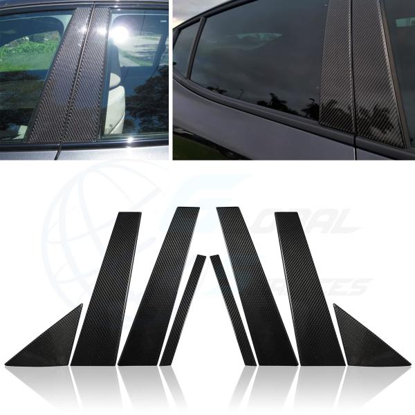 商品名: GS レーシングスタイル 光沢ブラック プレプレ/ドライ カーボンファイバー ウィンドウピラーポスト トリムパネル キア・スティンガー2018-2021 (8個) 車の外装アップグレードパック GS Racing Style Gl...